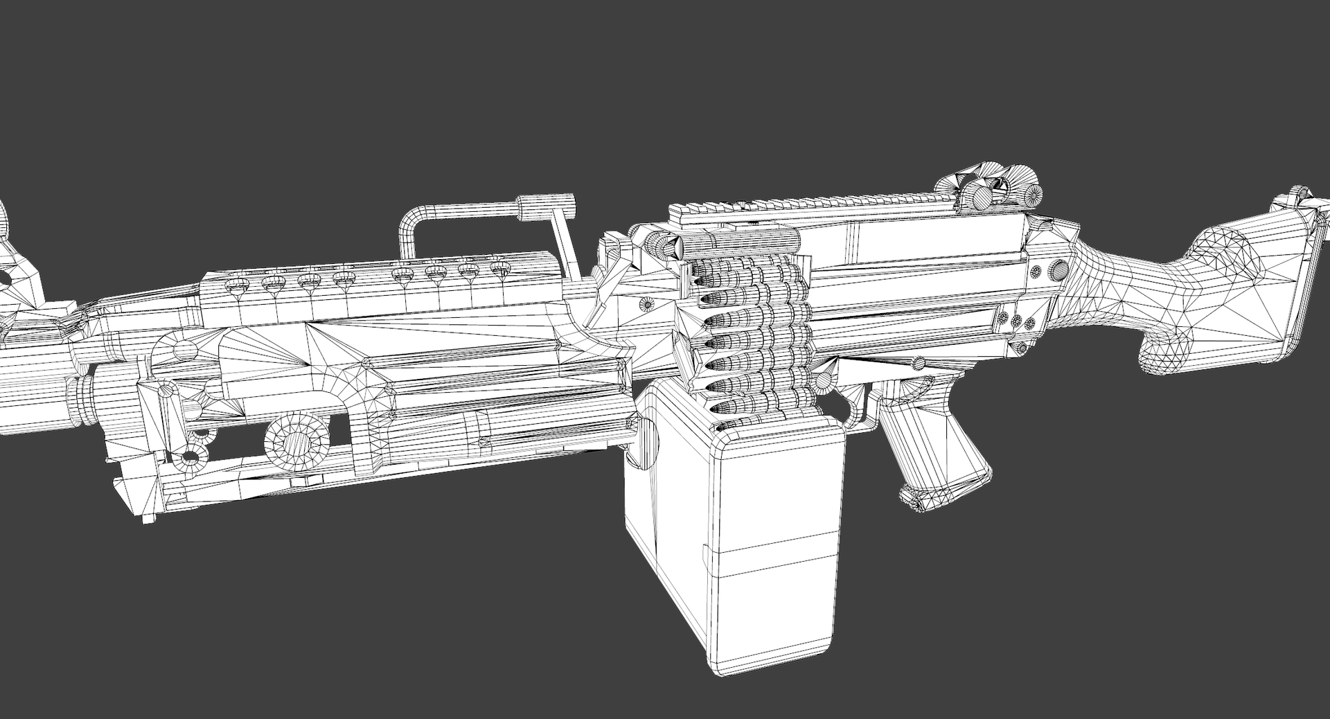 m249 machine gun 3d max