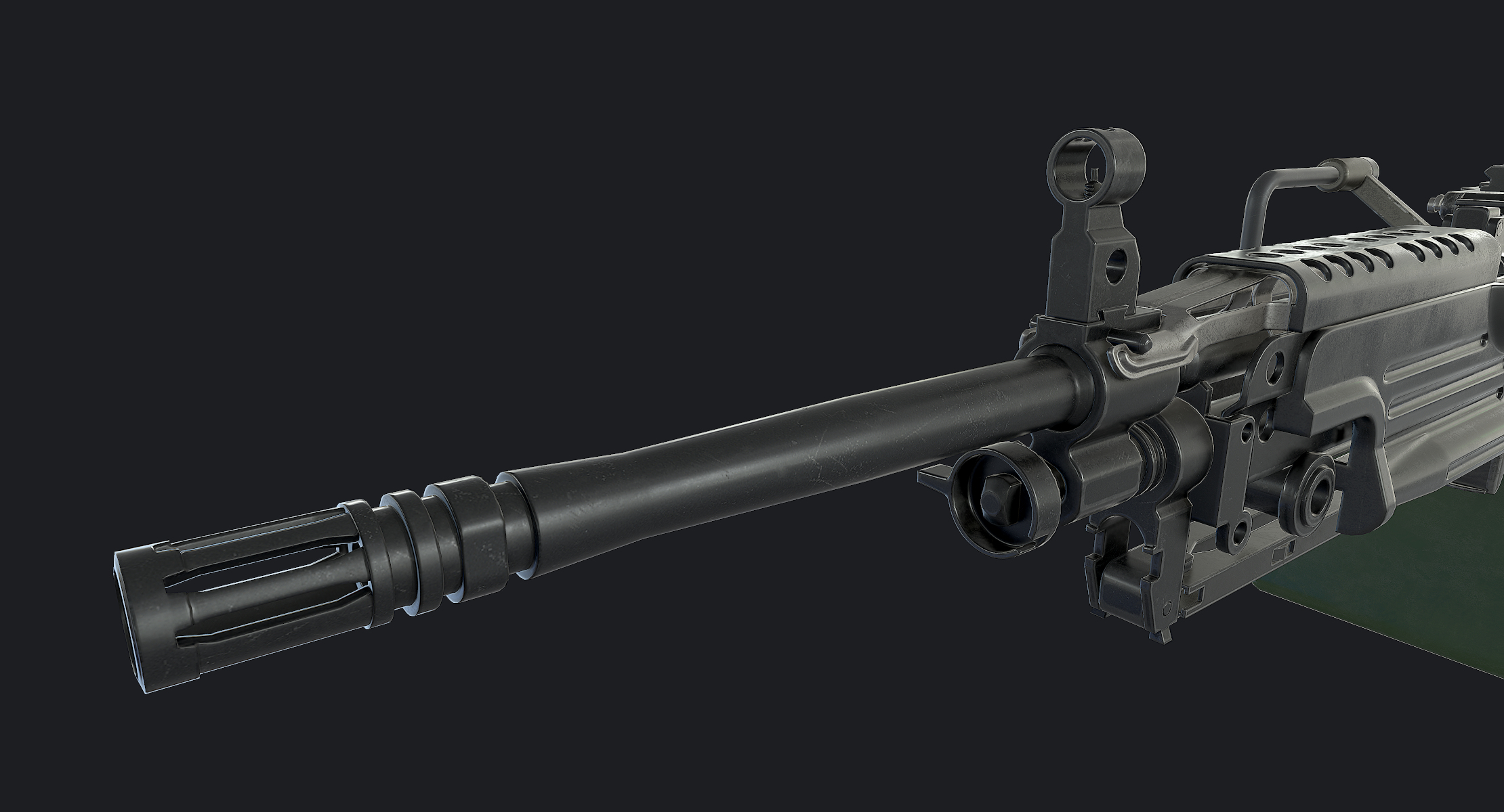 m249 machine gun 3d max