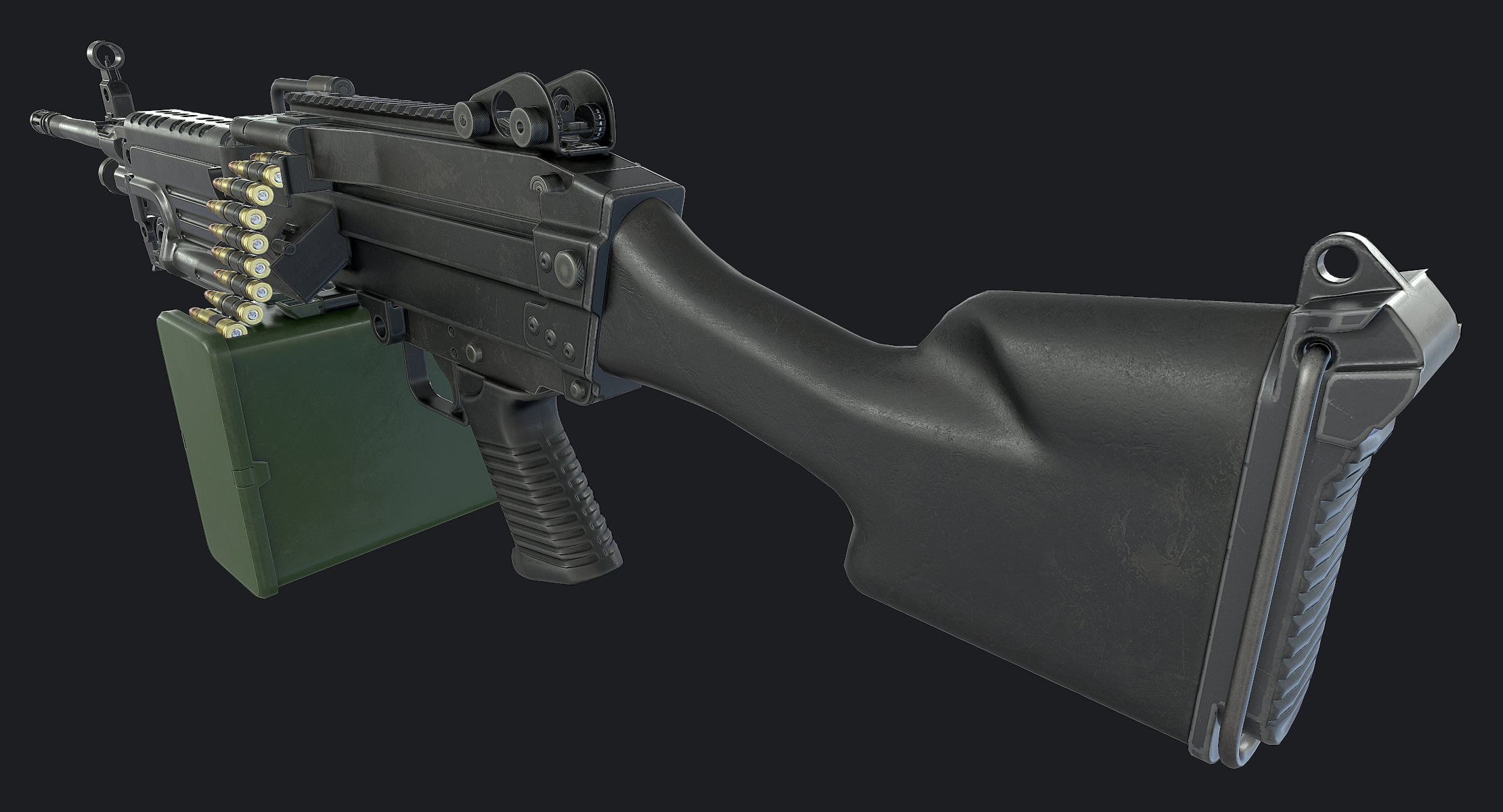 m249 machine gun 3d max