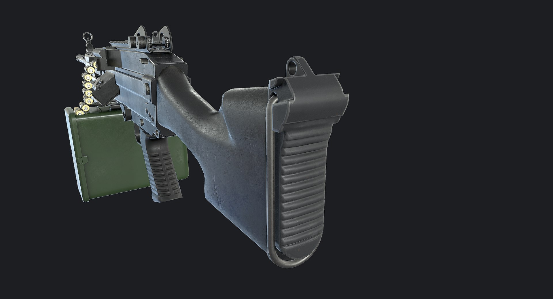m249 machine gun 3d max
