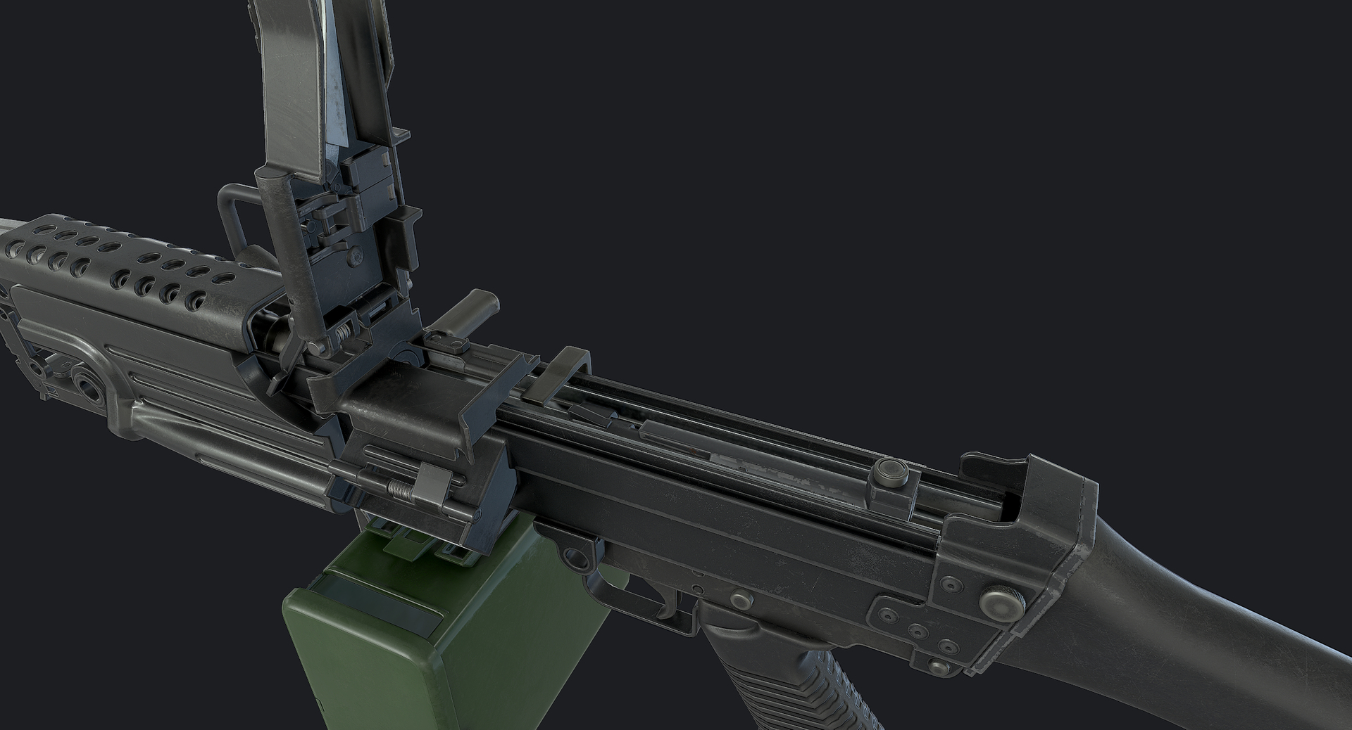 m249 machine gun 3d max