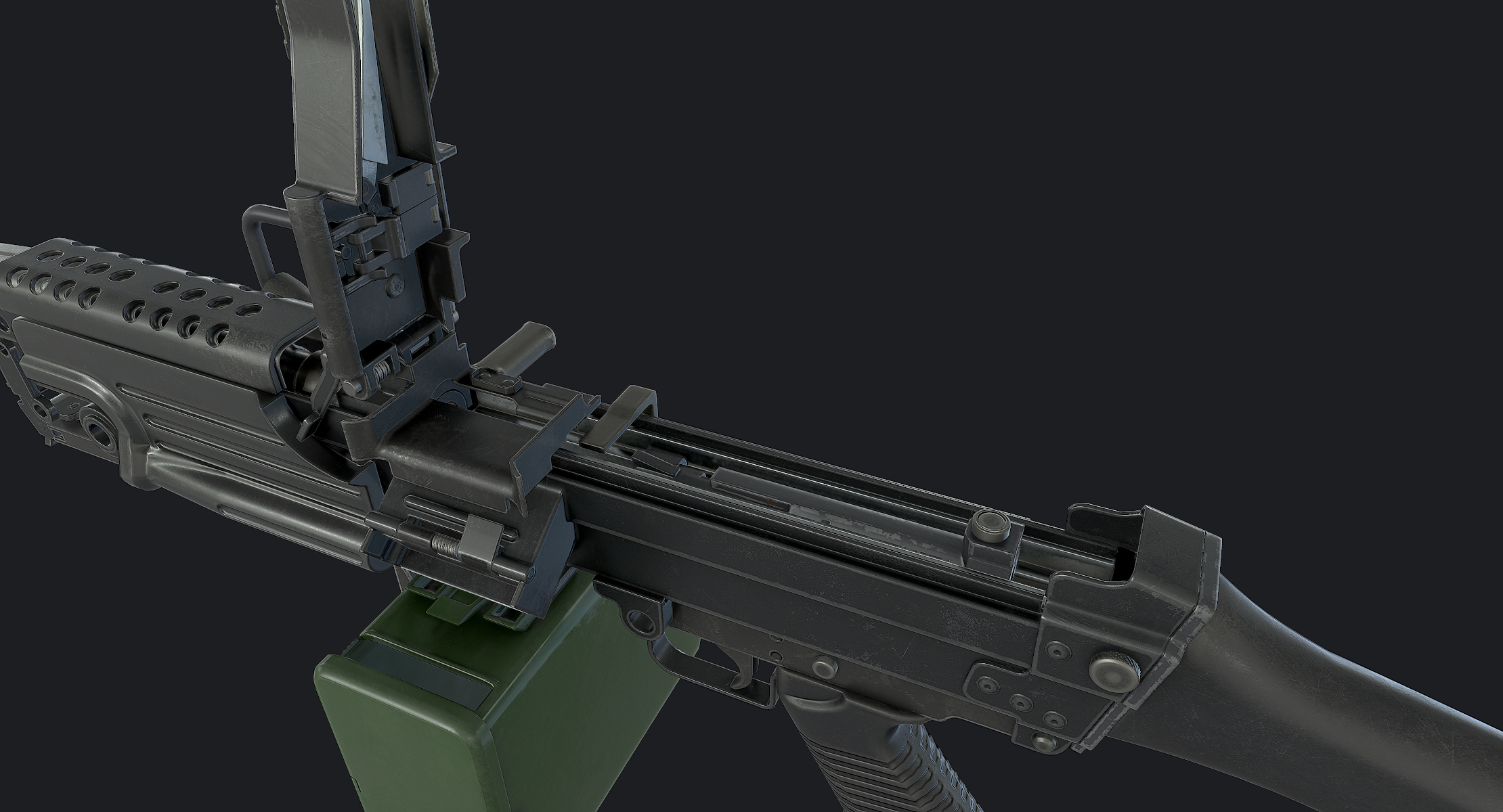 m249 machine gun 3d max