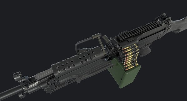 m249 machine gun 3d max