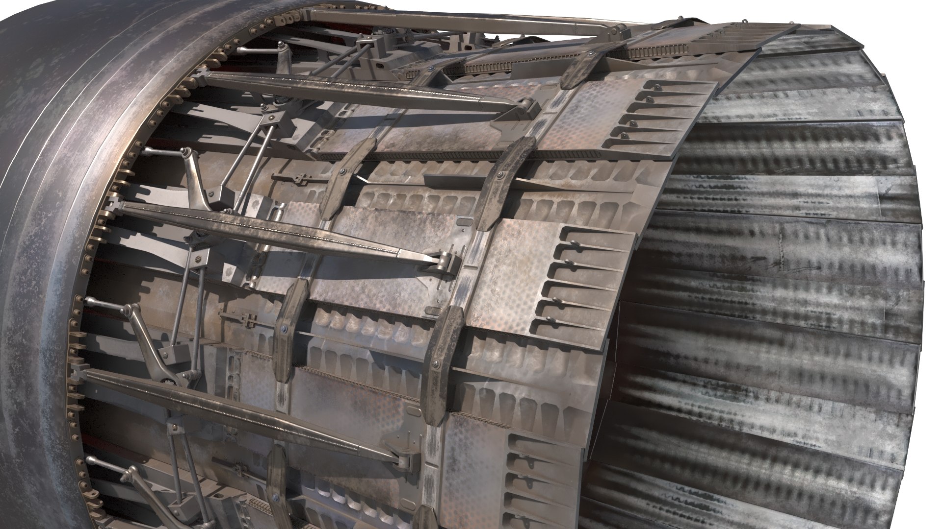 3D Jet Engine With Variable Nozzle Geometry Model - TurboSquid 2402172