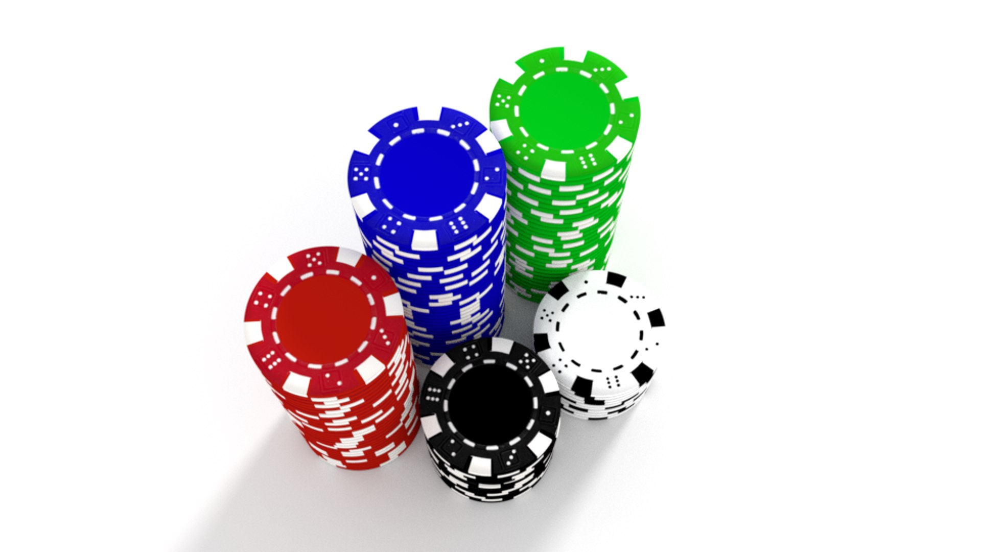 3d poker chip stack