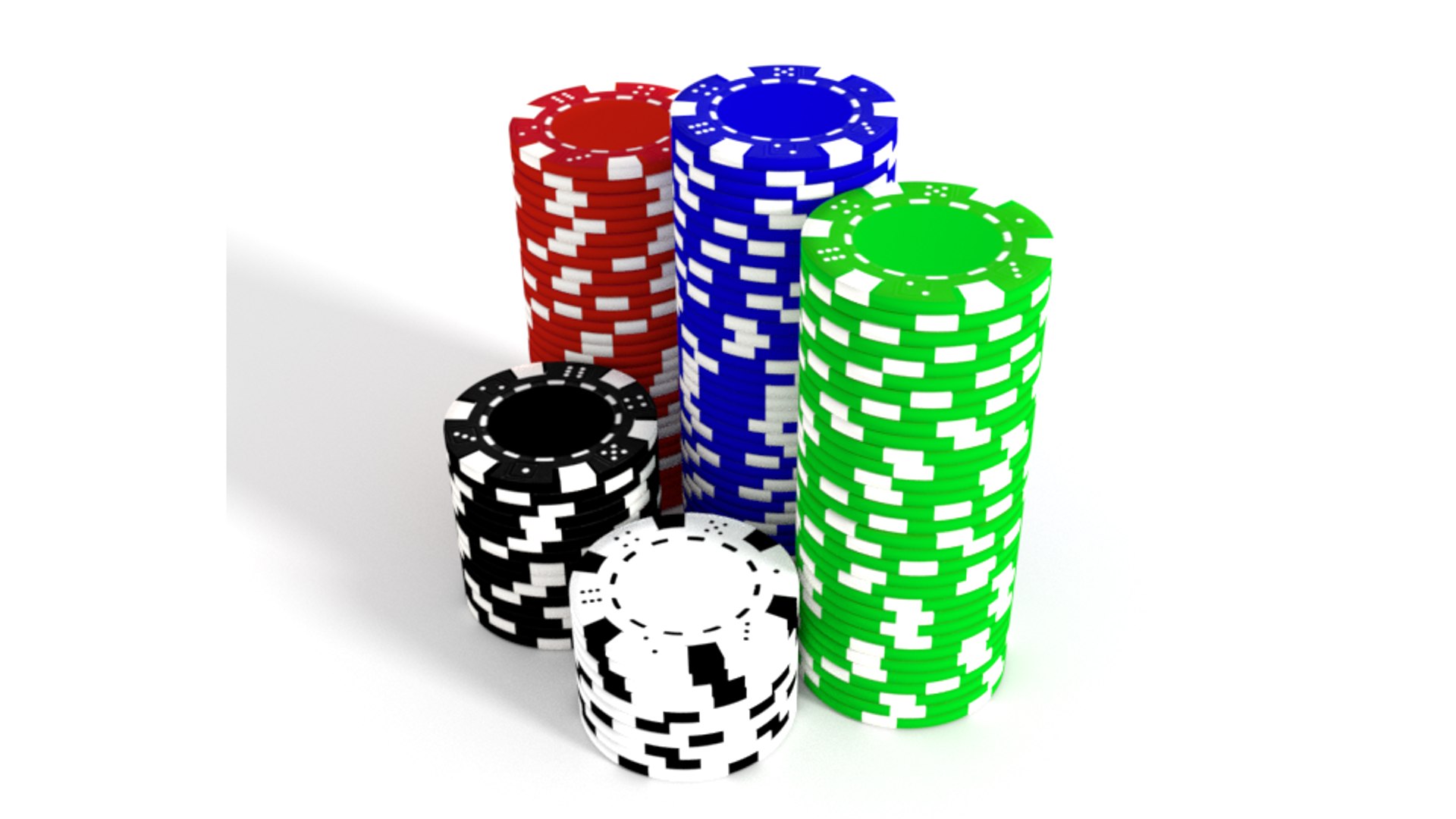 3d poker chip stack