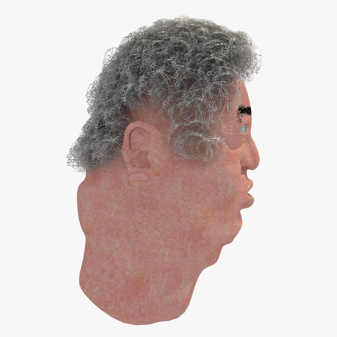 realistically old male head 3d model
