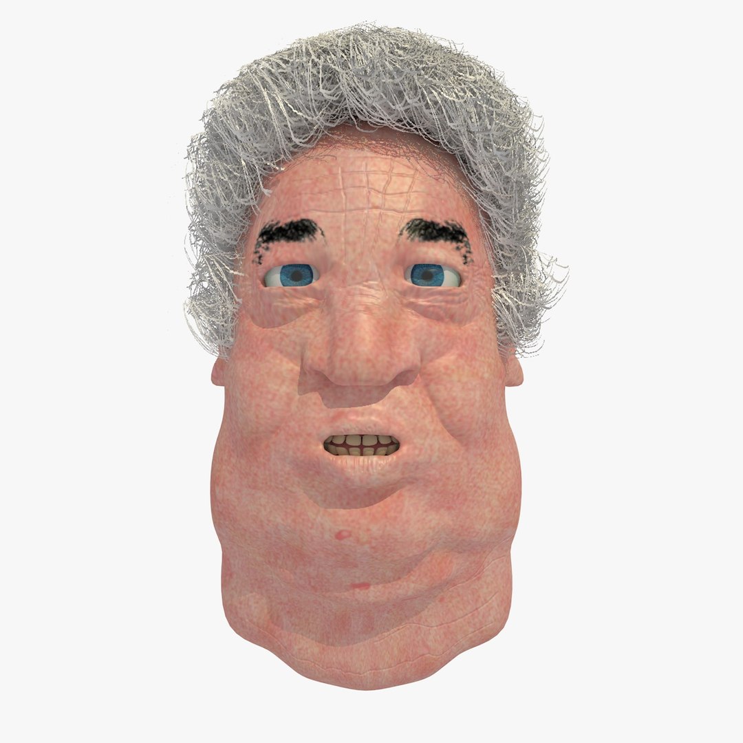 realistically old male head 3d model