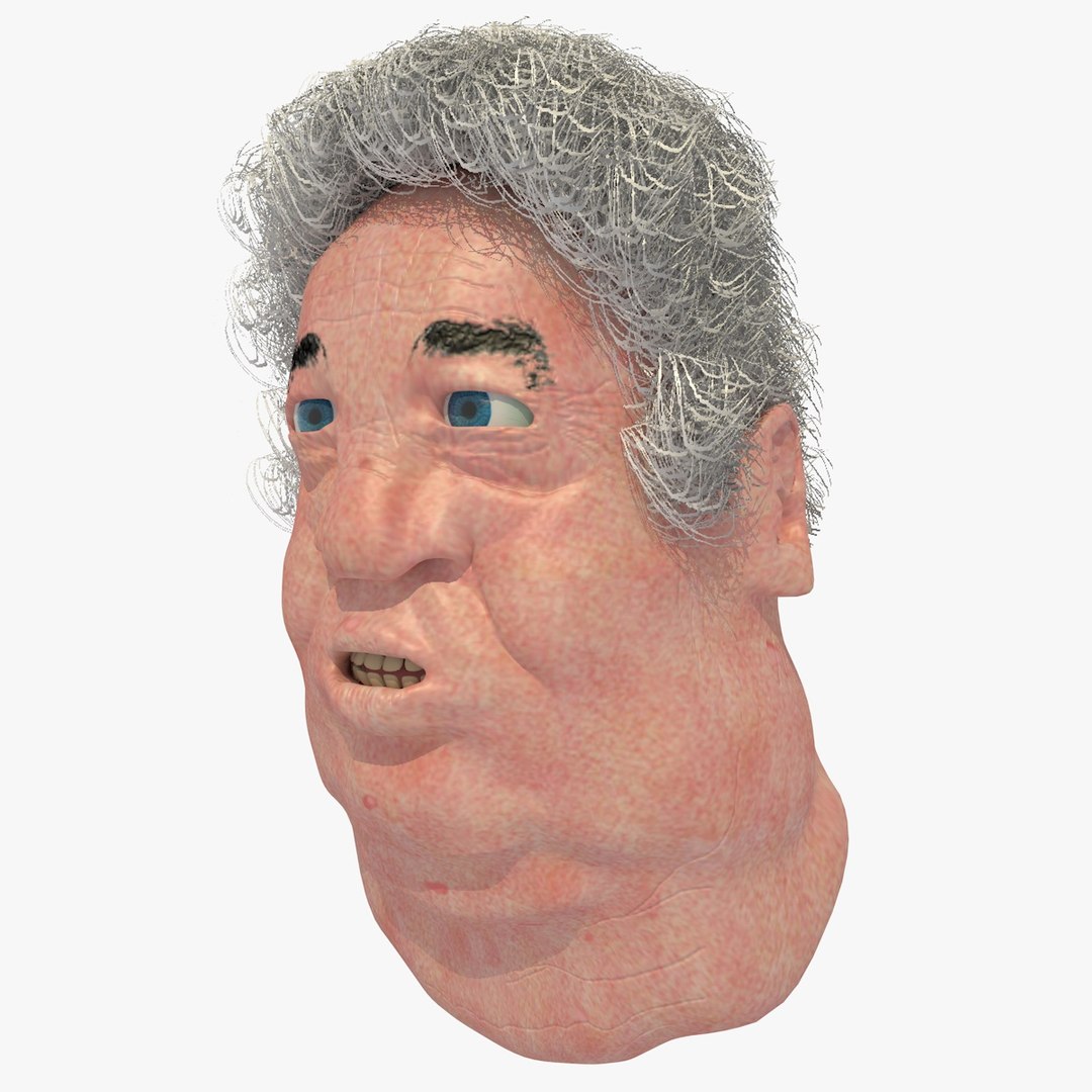 realistically old male head 3d model
