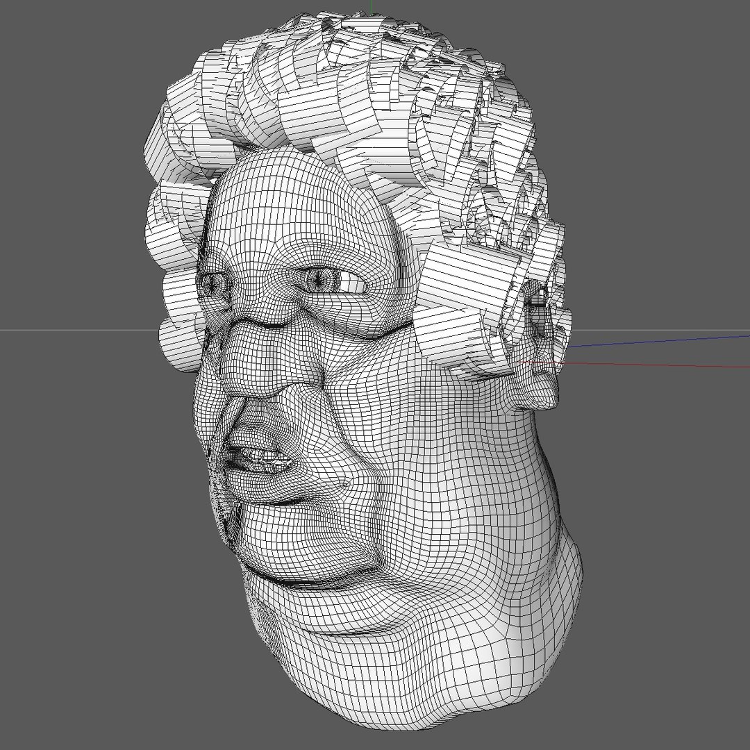 realistically old male head 3d model