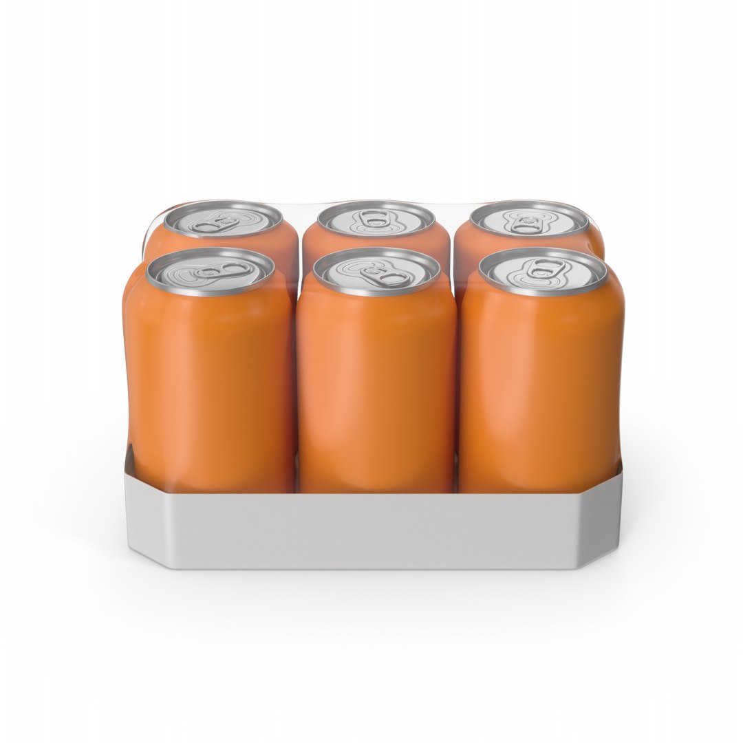 3D Orange Soda Can Pack Model - TurboSquid 2018916