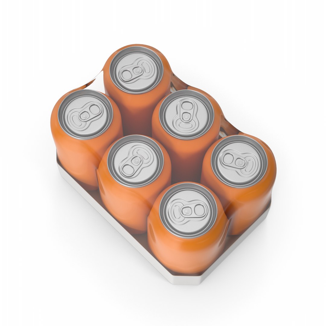 3D Orange Soda Can Pack Model - TurboSquid 2018916
