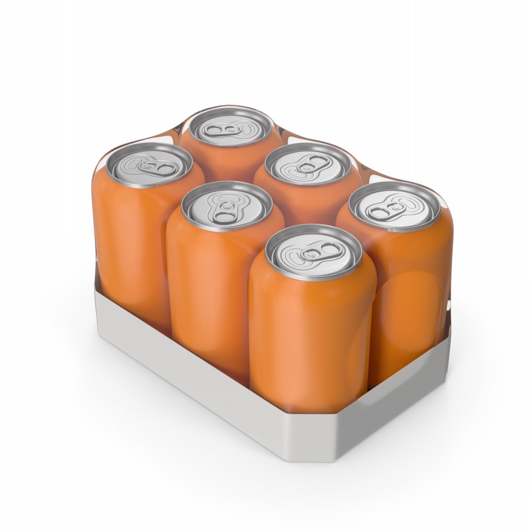 3D Orange Soda Can Pack Model - TurboSquid 2018916