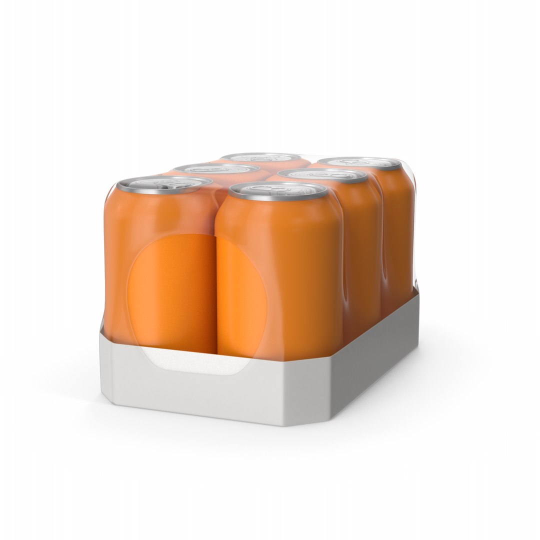 3D Orange Soda Can Pack Model - TurboSquid 2018916