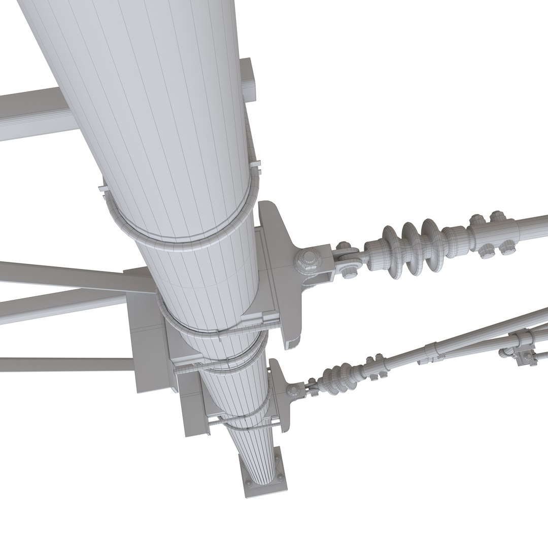 3D Electric Concrete Pole Train Track - TurboSquid 1551622