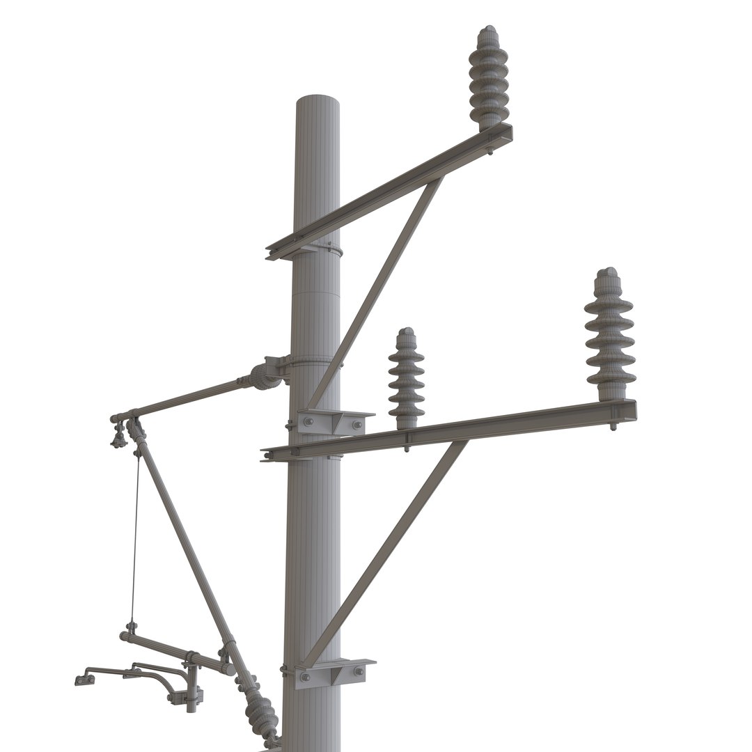 3D Electric Concrete Pole Train Track - TurboSquid 1551622