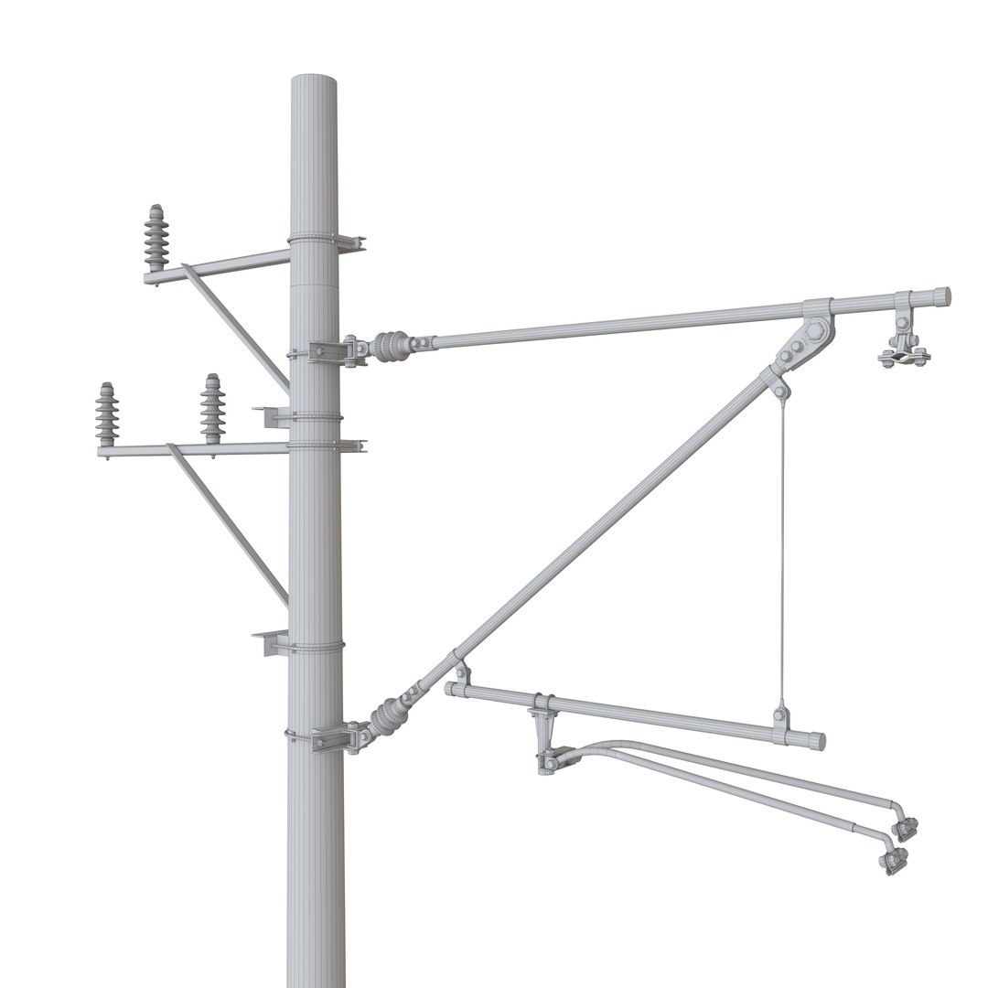 3D Electric Concrete Pole Train Track - TurboSquid 1551622