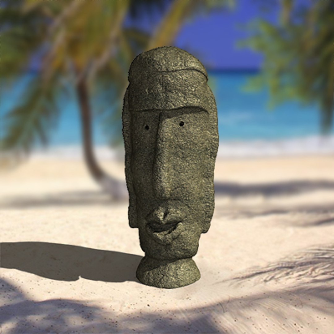 3d stone lamp idol model