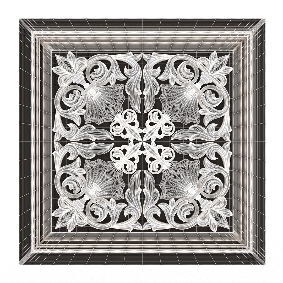 3D Carved Ceiling Tile 04 model - TurboSquid 2172500
