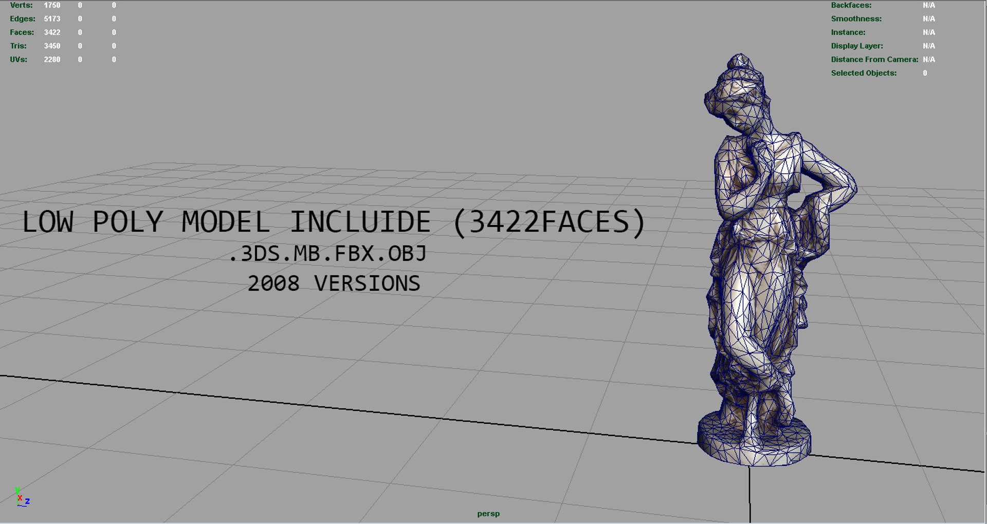 3d realistic greek statue model