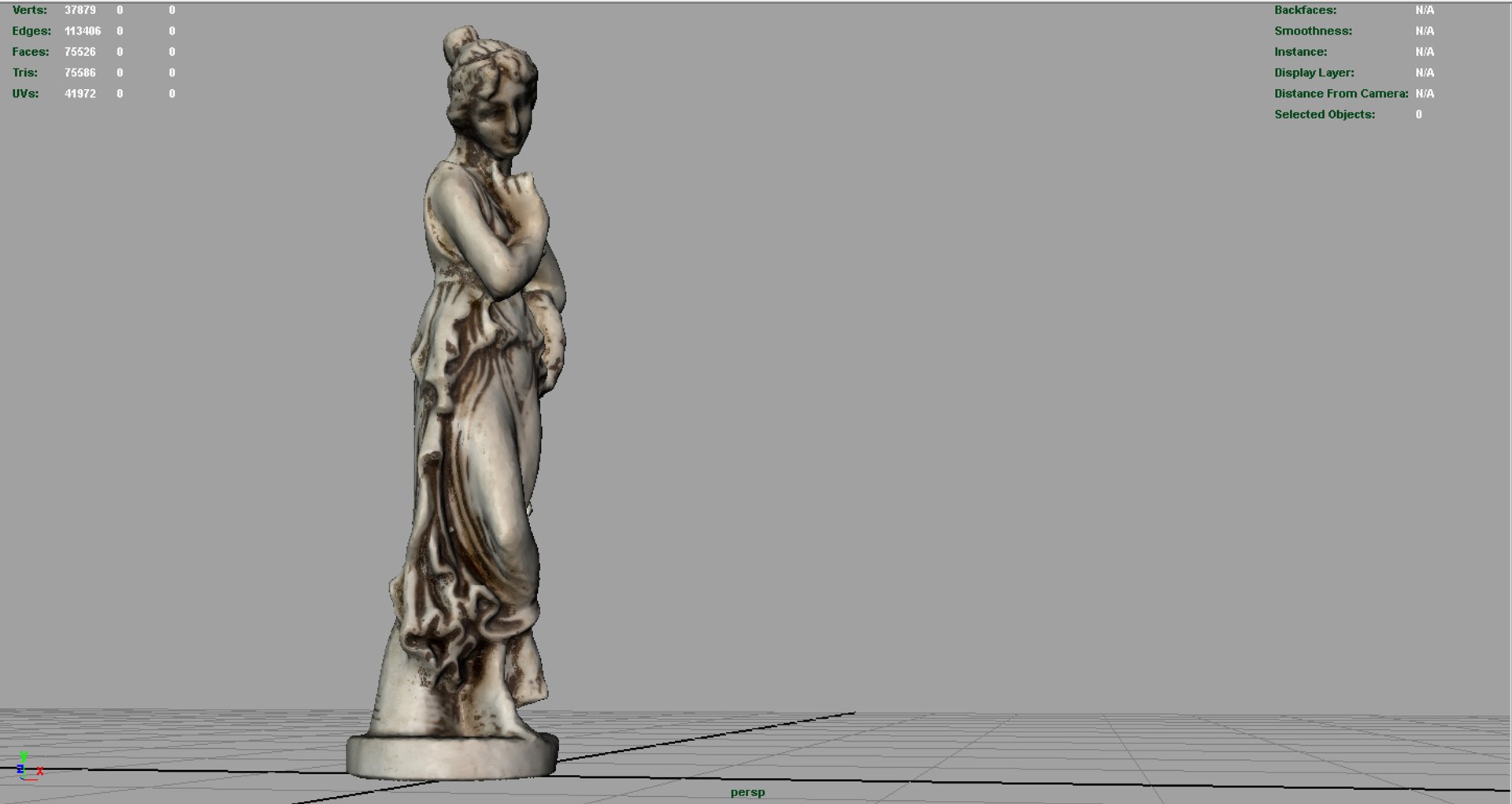 3d realistic greek statue model