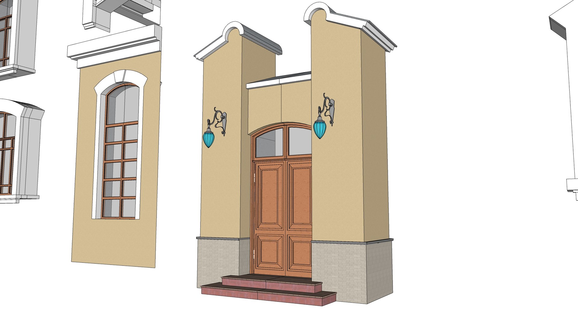 3D Set Of Architectural Details Door Window Art Nouveau Moderne ...