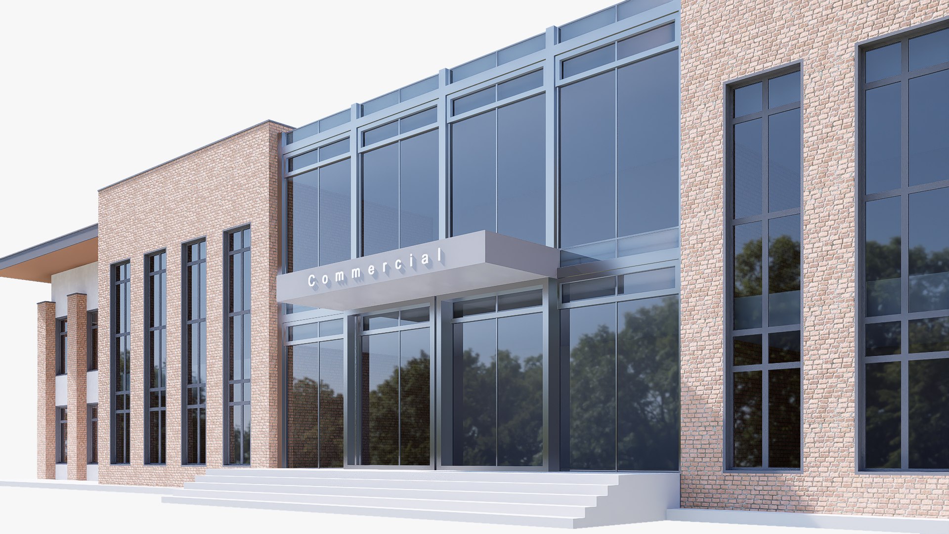 3D Commercial Building Model - TurboSquid 2399287