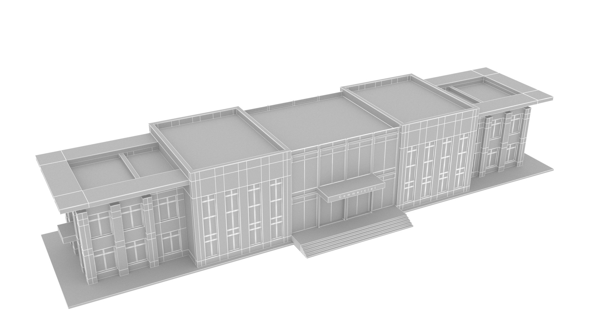 3D Commercial Building Model - TurboSquid 2399287