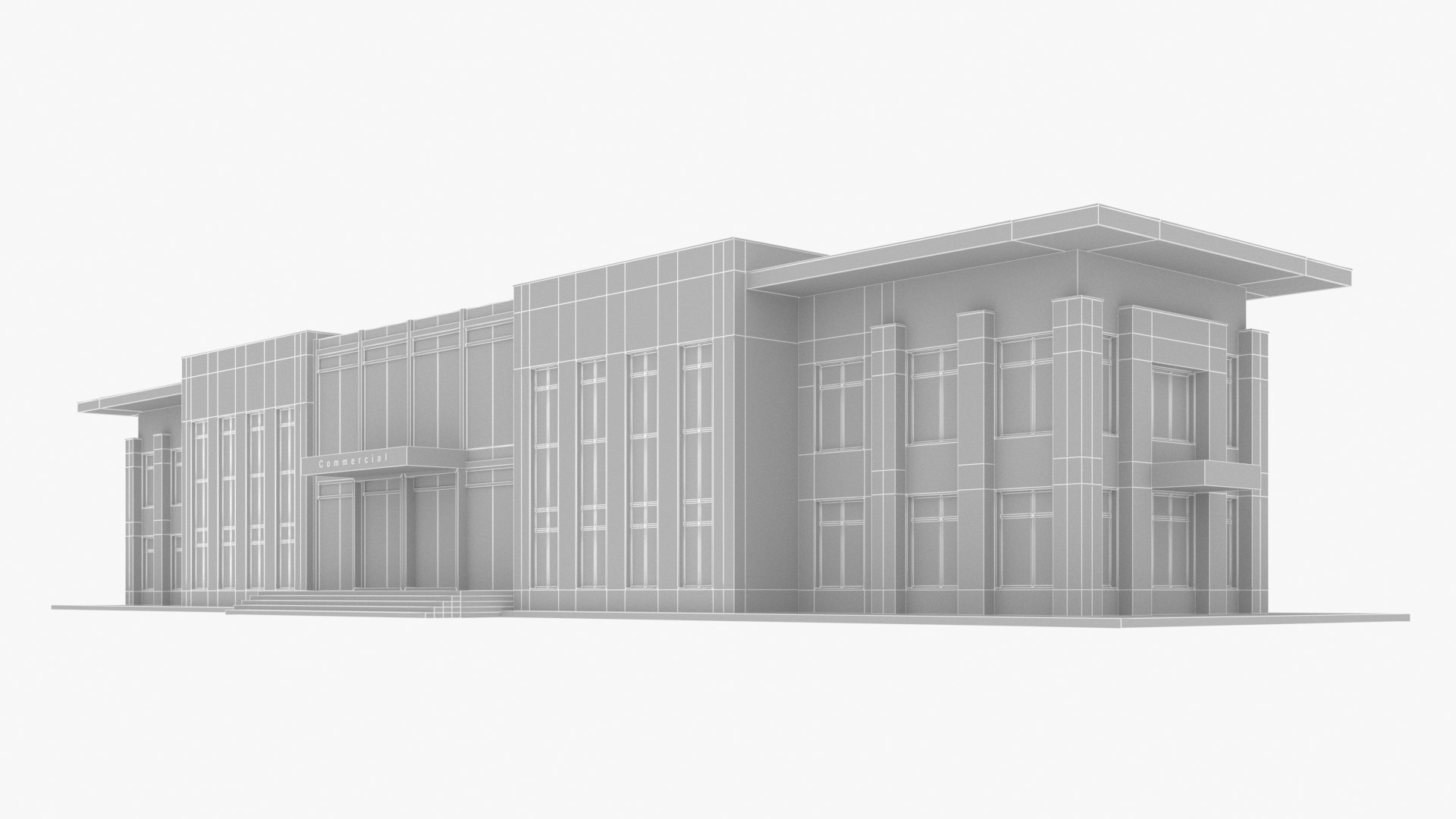 3D Commercial Building Model - TurboSquid 2399287