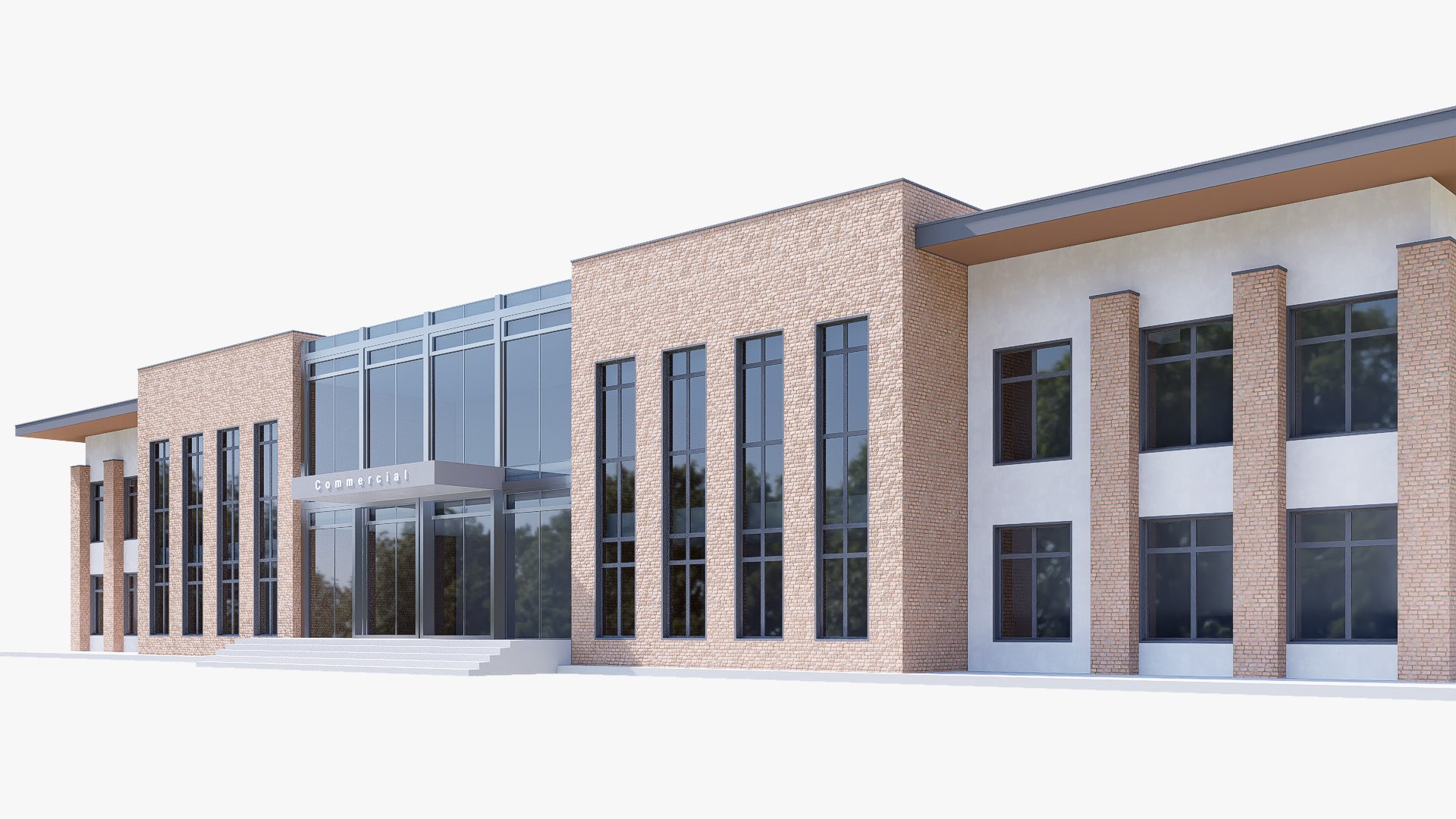 3D Commercial Building Model - TurboSquid 2399287