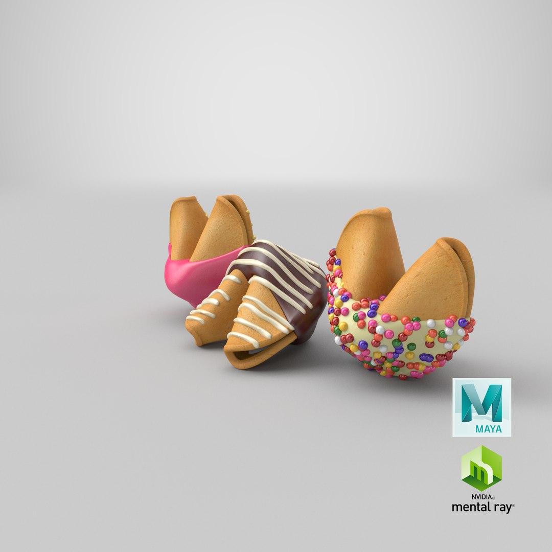 3D sprinkle dipped fortune cookies model - TurboSquid 1501524