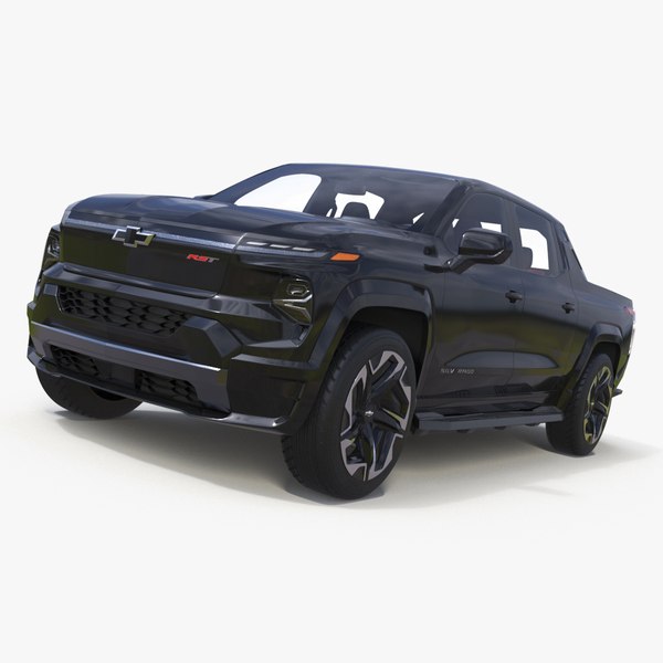 modelo 3d Chevrolet Silverado EV RST 2024 simplificado en color negro ...