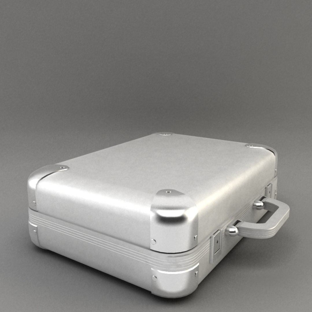 Modern Aluminium Suitcase 3d Model