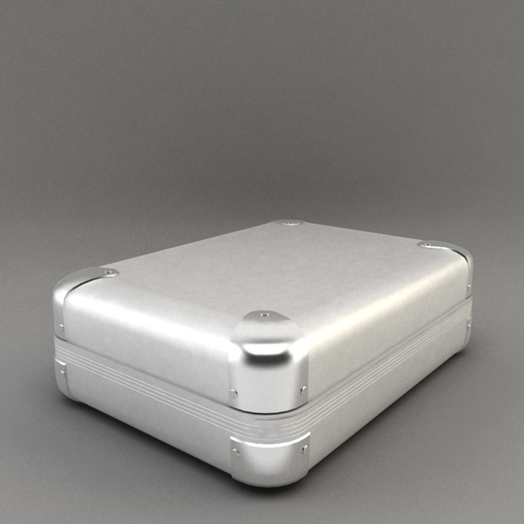 Modern Aluminium Suitcase 3d Model