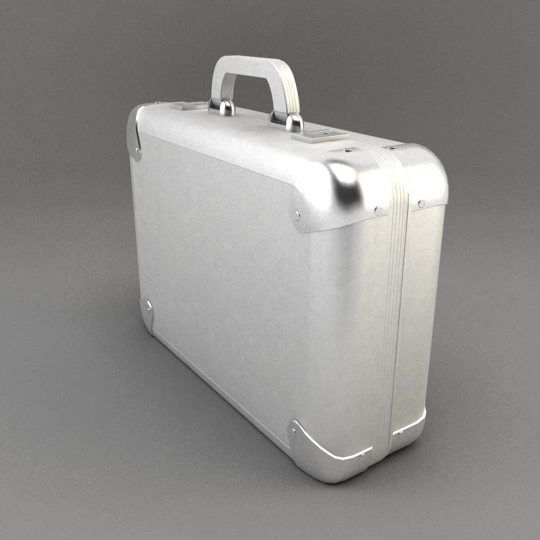 Modern Aluminium Suitcase 3d Model