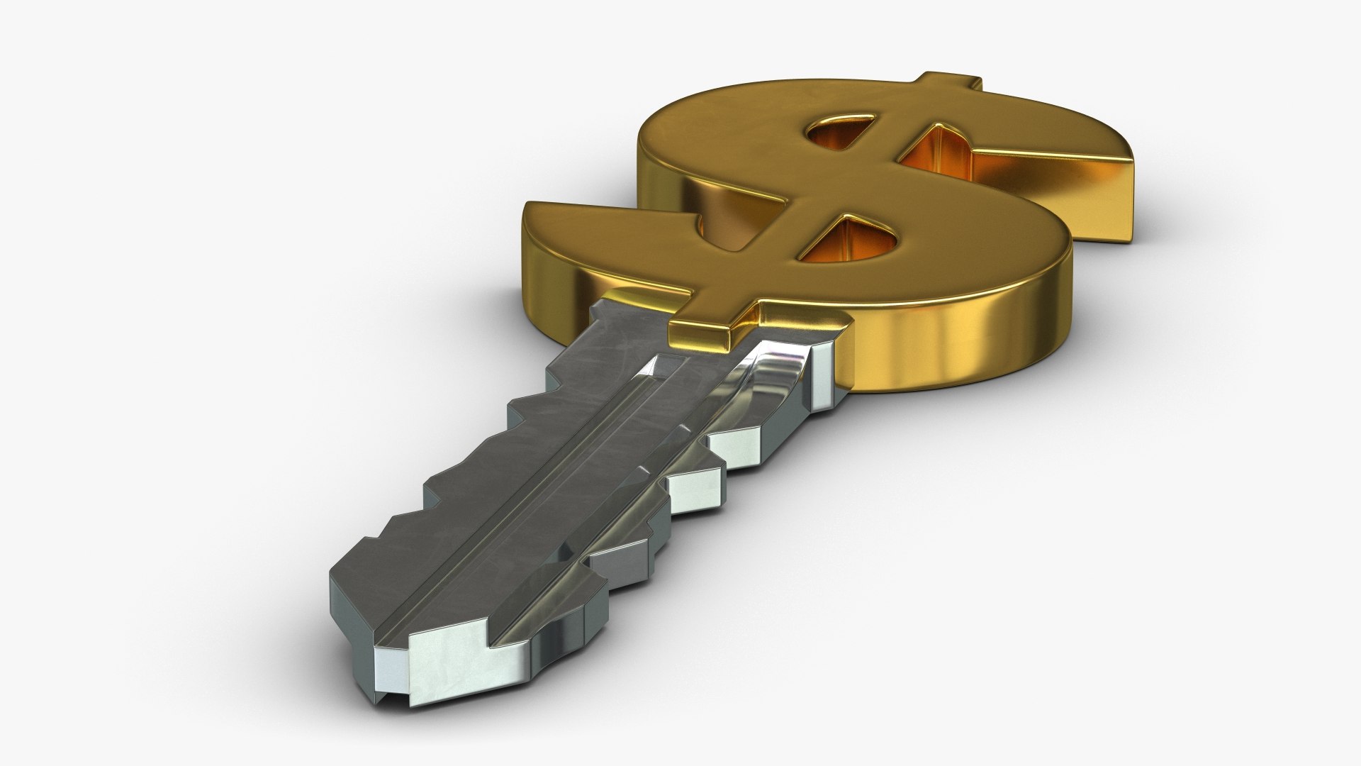 Dollar key 3D model - TurboSquid 1506812