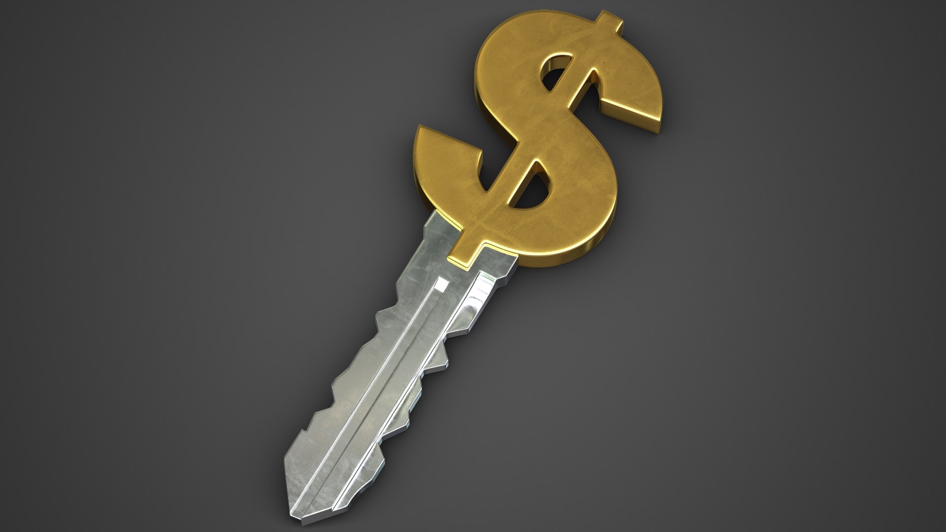 Dollar key 3D model - TurboSquid 1506812