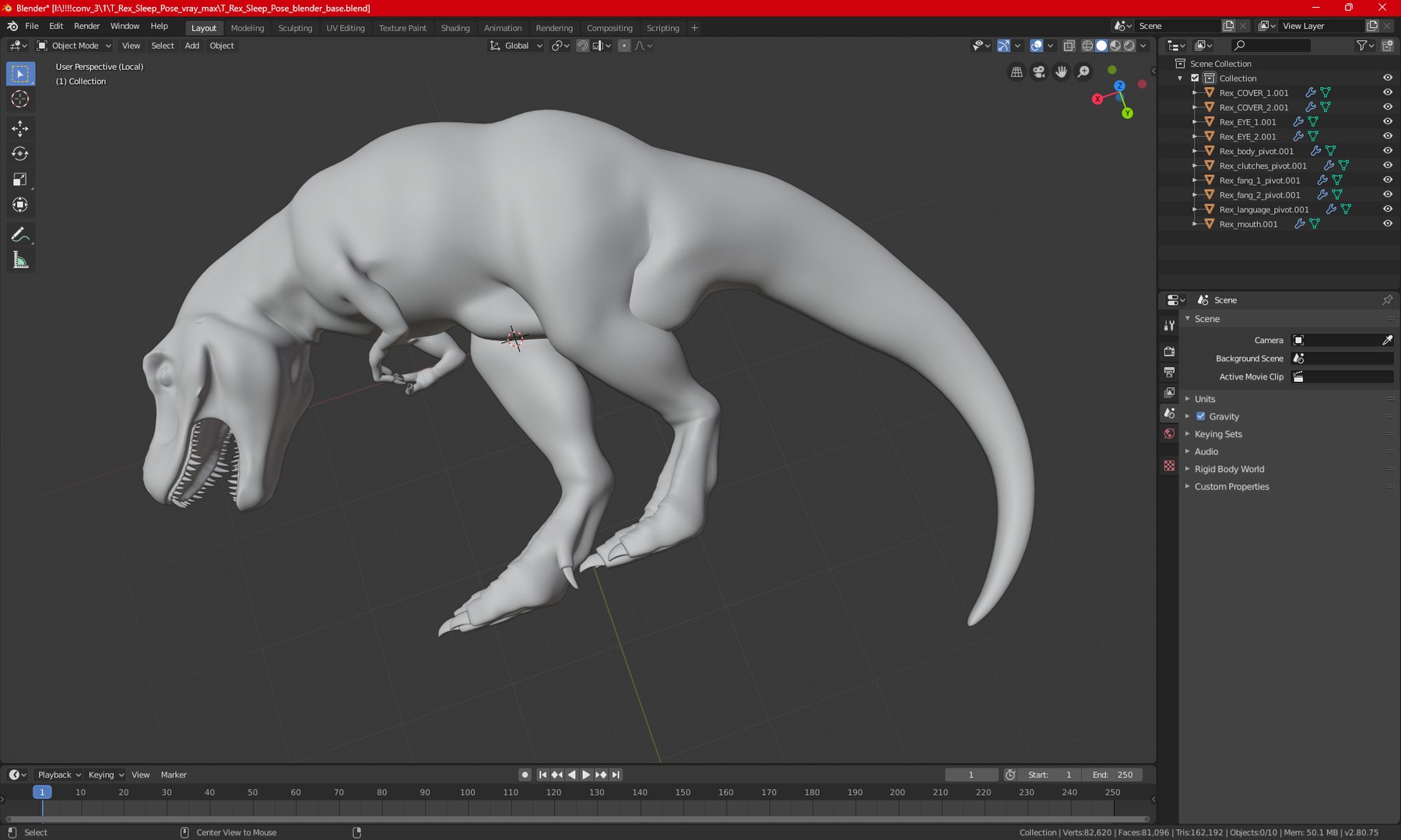 T Rex Sleep Pose 3D Model - TurboSquid 2101374