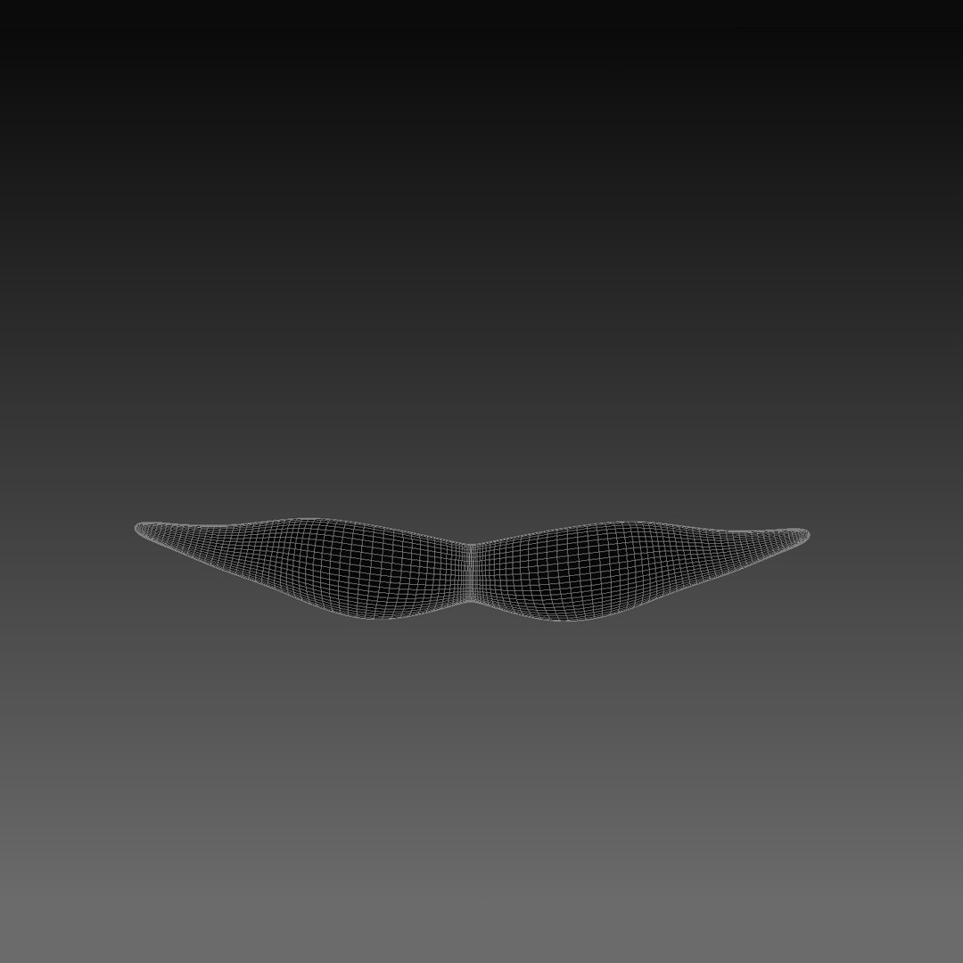 3d Handlebar Style Mustache Cartoon Model