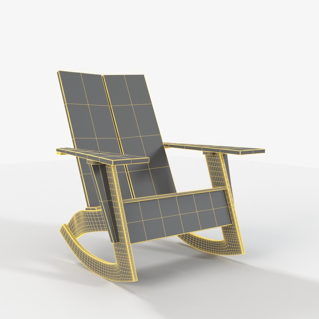 3D Model Modern Adirondack Rocking Chair PBR - TurboSquid 2230260