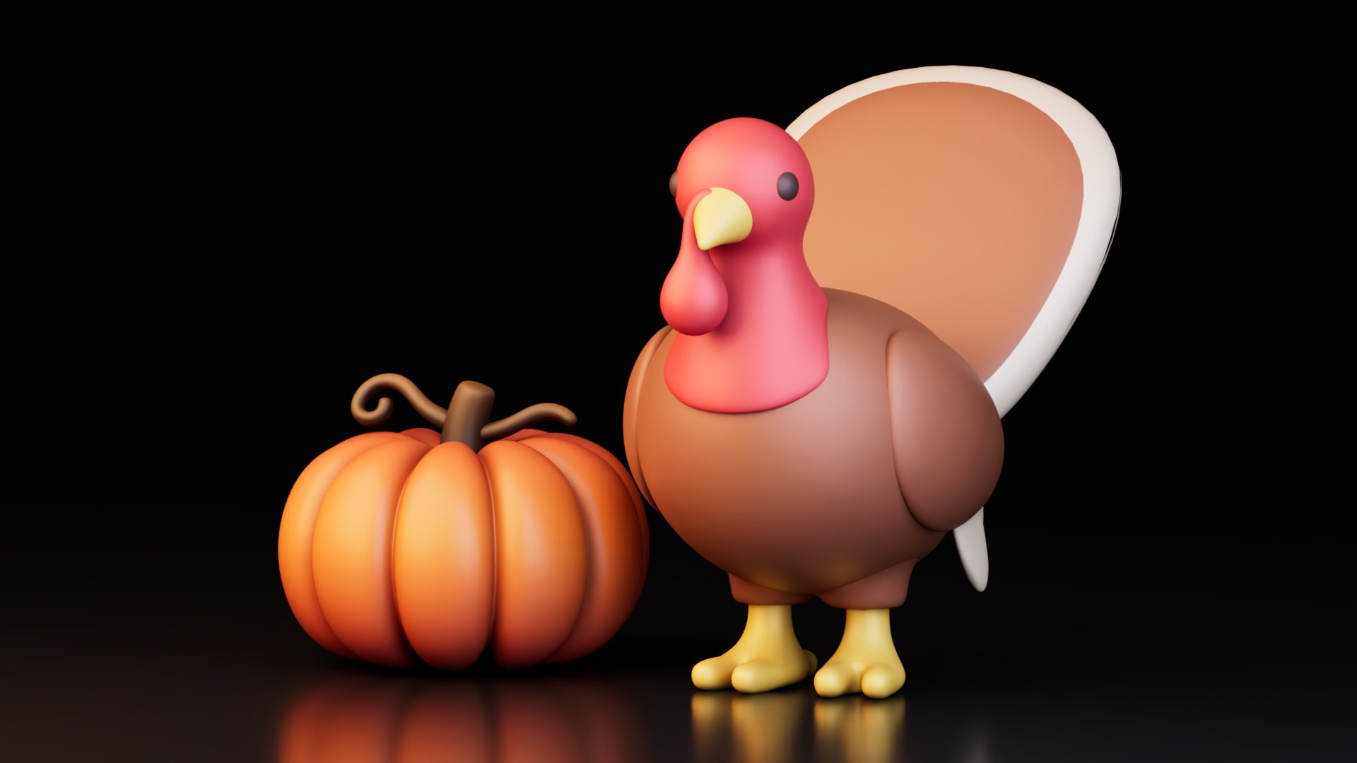 Free Thanksgiving Turkey With Pumpkin 3D Model - TurboSquid 2491925