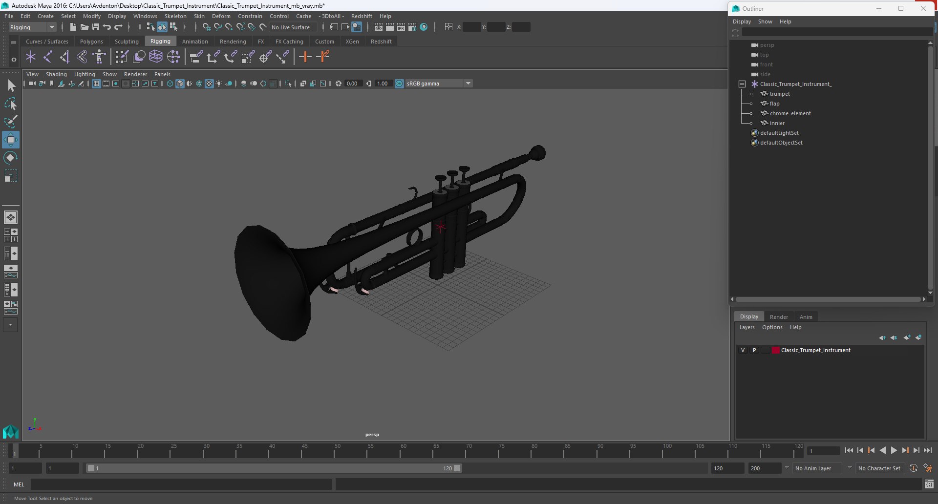 Classic Trumpet Instrument 3D - TurboSquid 2279313
