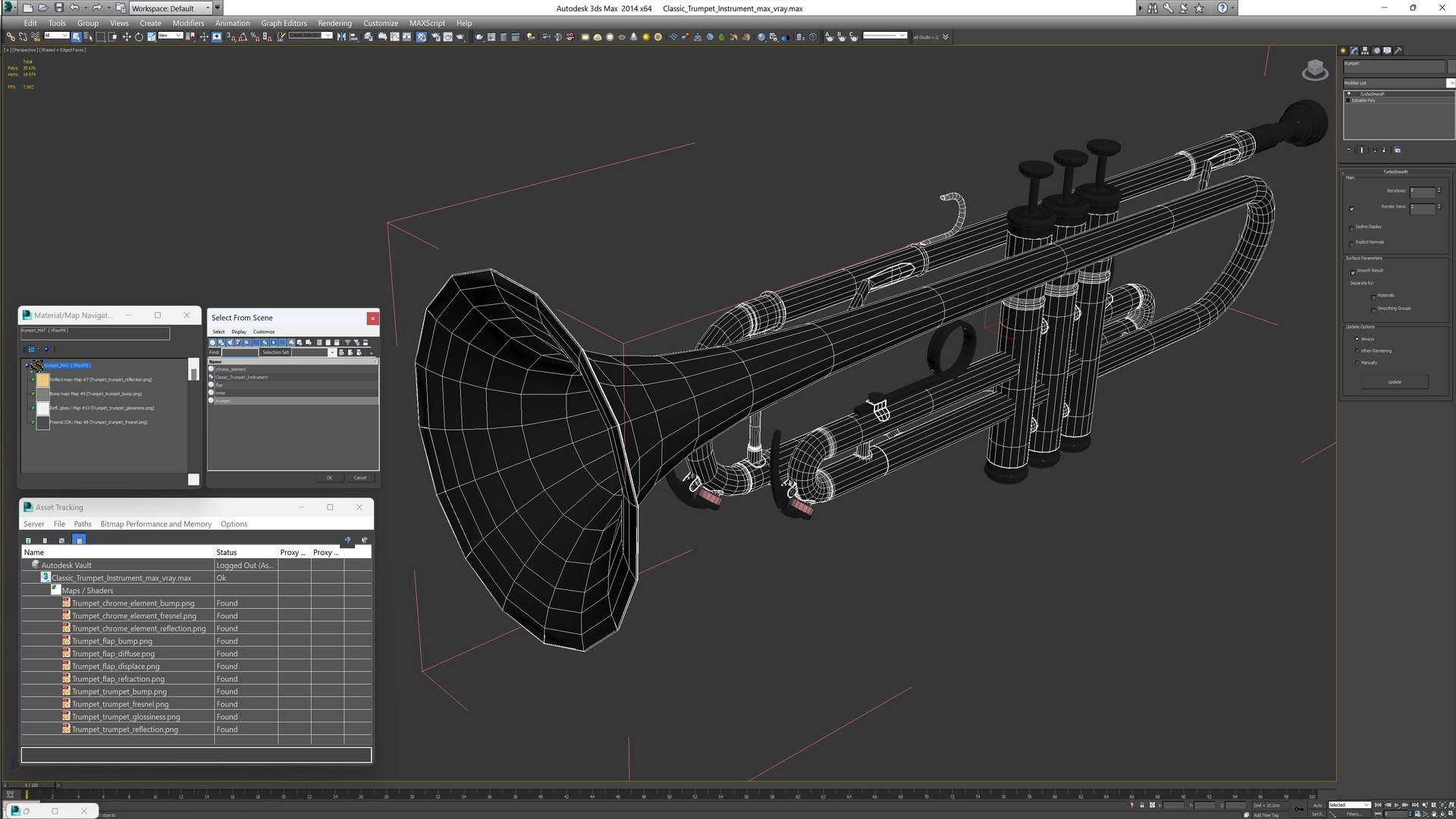 Classic Trumpet Instrument 3D - TurboSquid 2279313
