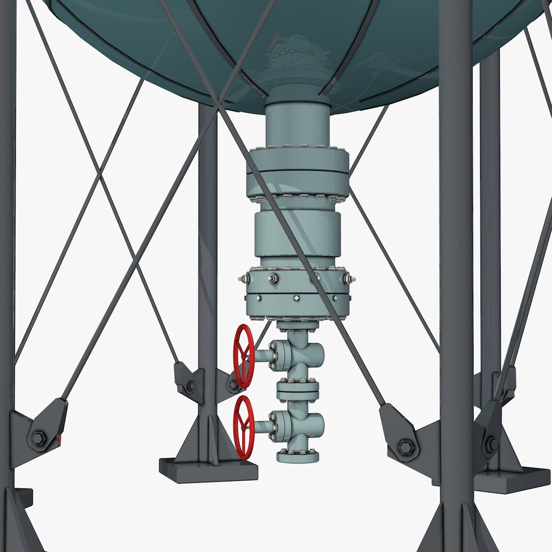 Storage Spherical Tank 3d Model
