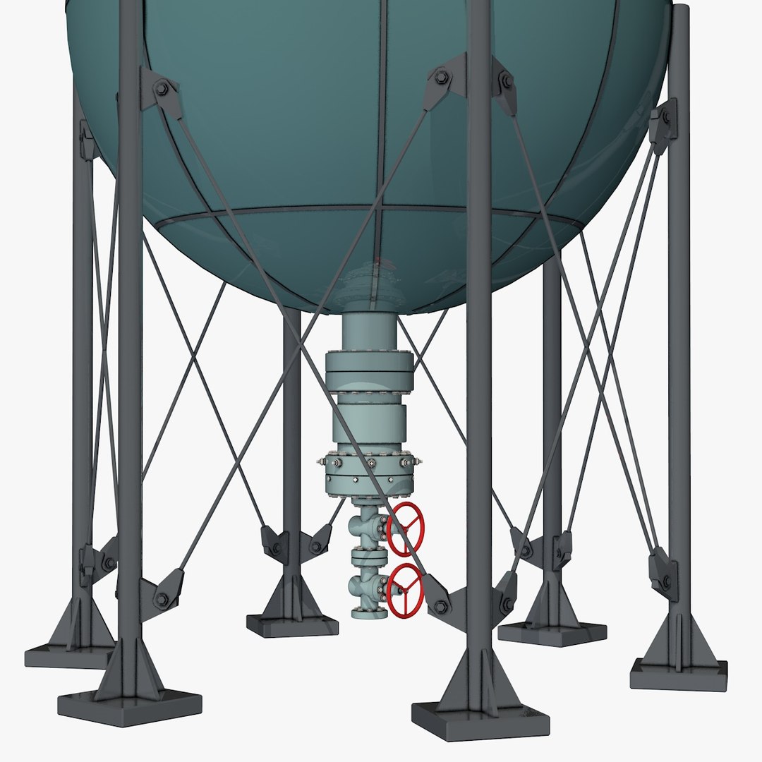 Storage Spherical Tank 3d Model