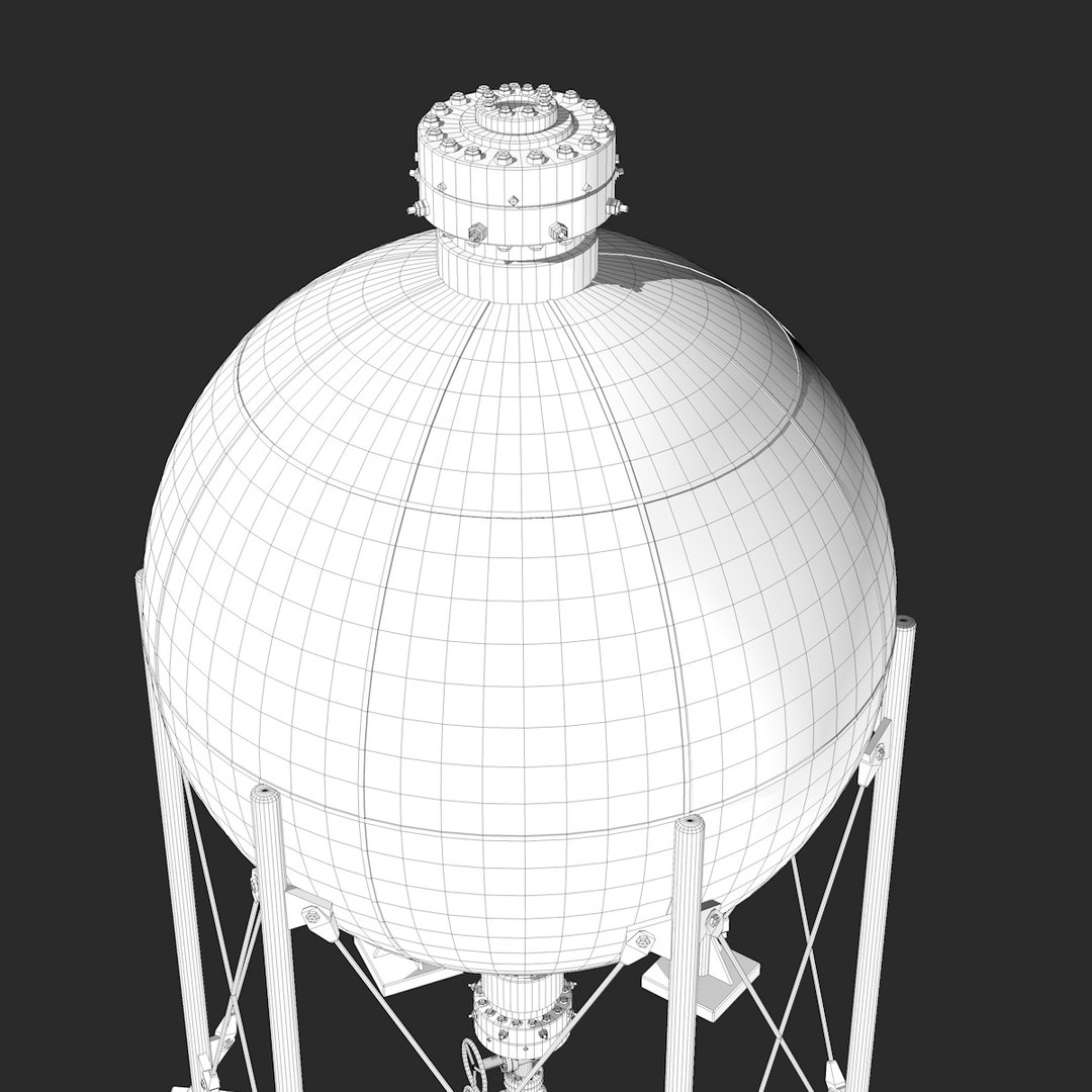 Storage Spherical Tank 3d Model