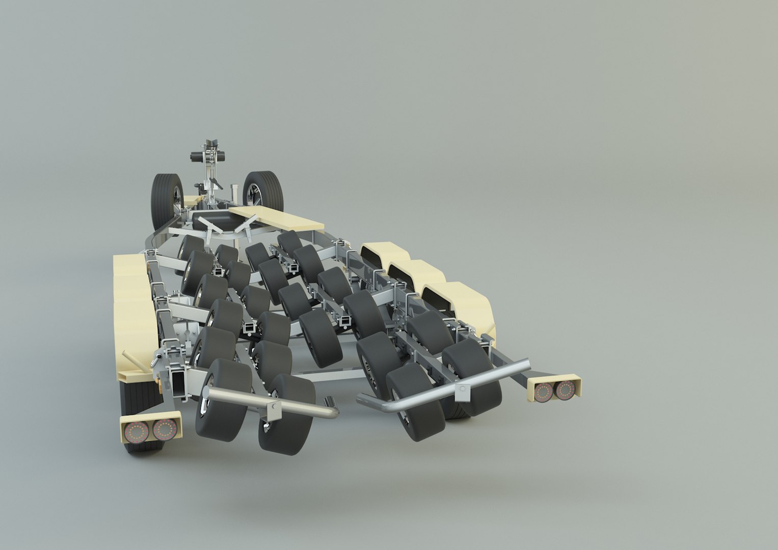 3D Tri Axle Boat Trailer Model - TurboSquid 2069870