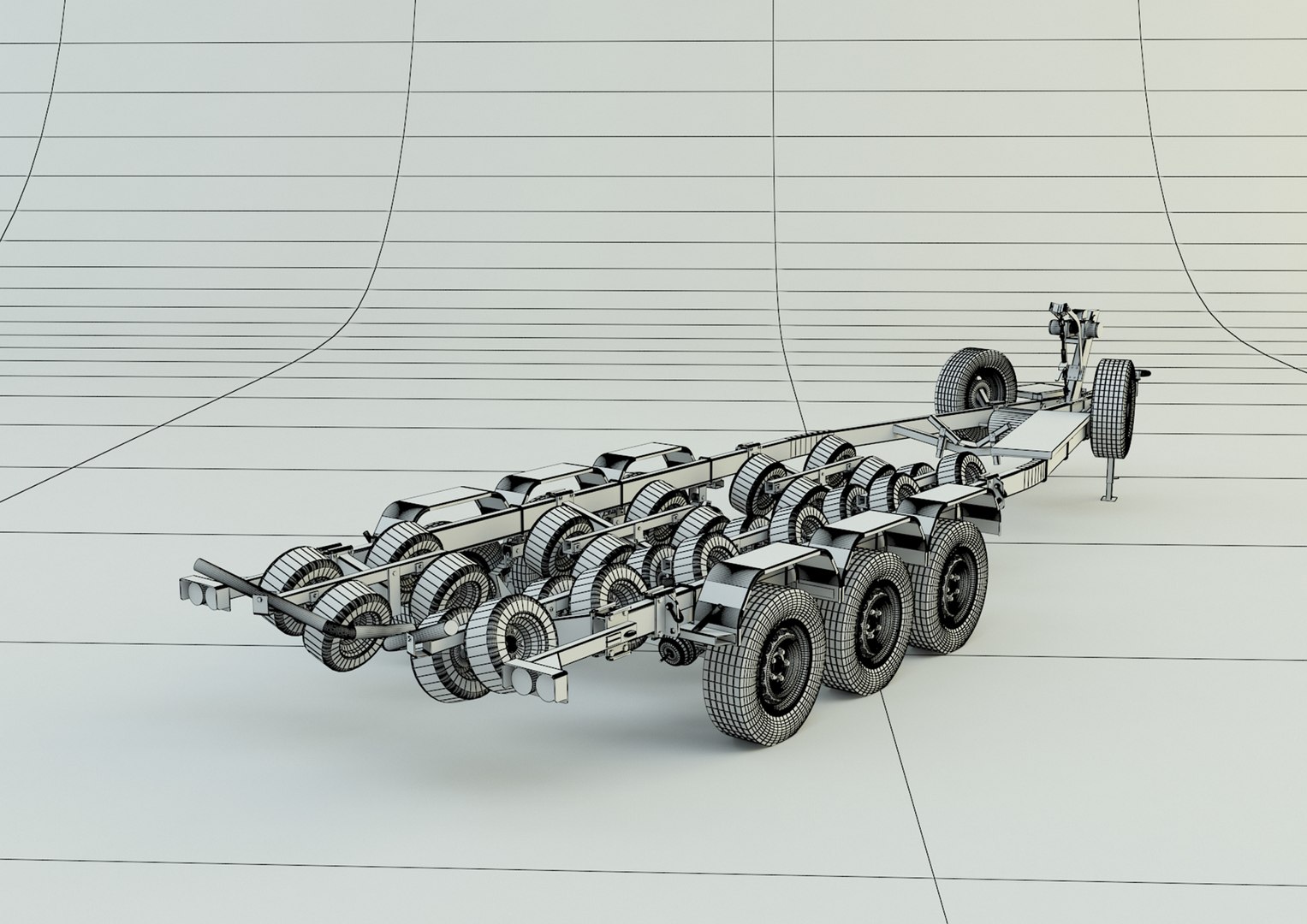 3D tri axle boat trailer model - TurboSquid 2069870