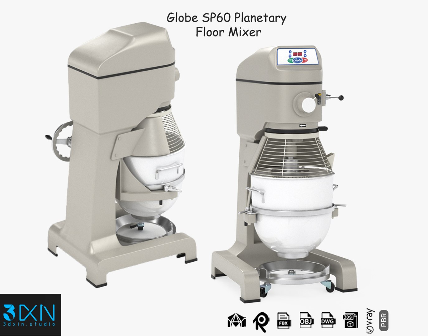 Globe SP60 Planetary Floor Mixer 3D Model - TurboSquid 2144662