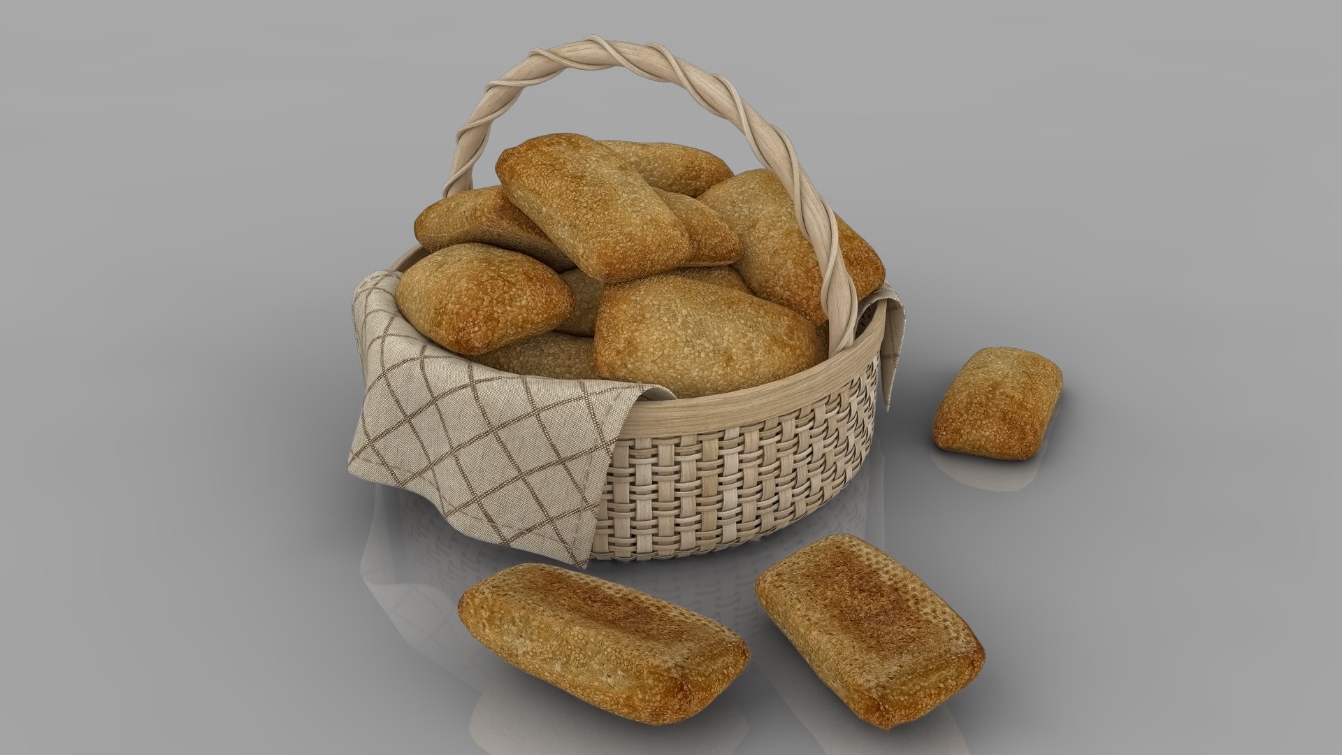 Realistic Low Poly Bread And Cookie Collection 3D Model - TurboSquid ...
